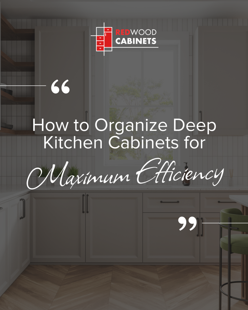 Redwood Cabinets and Design - How to Organize Deep Kitchen Cabinets for ...